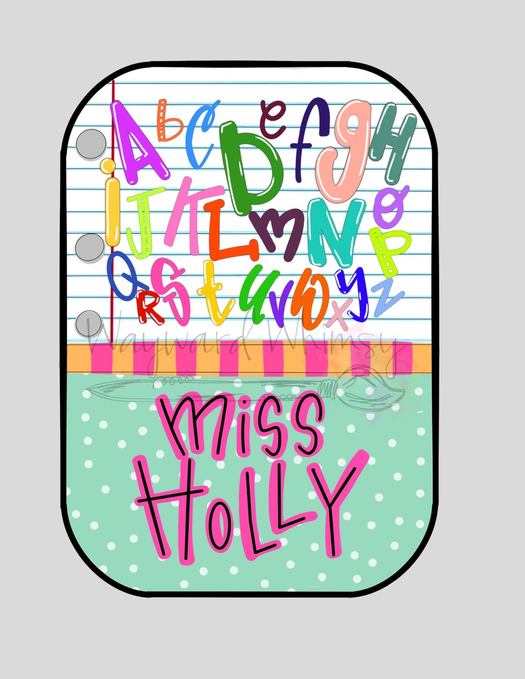 Abcs Alphabet Teacher Classroom Door Hanger Downloadable File Printable ...