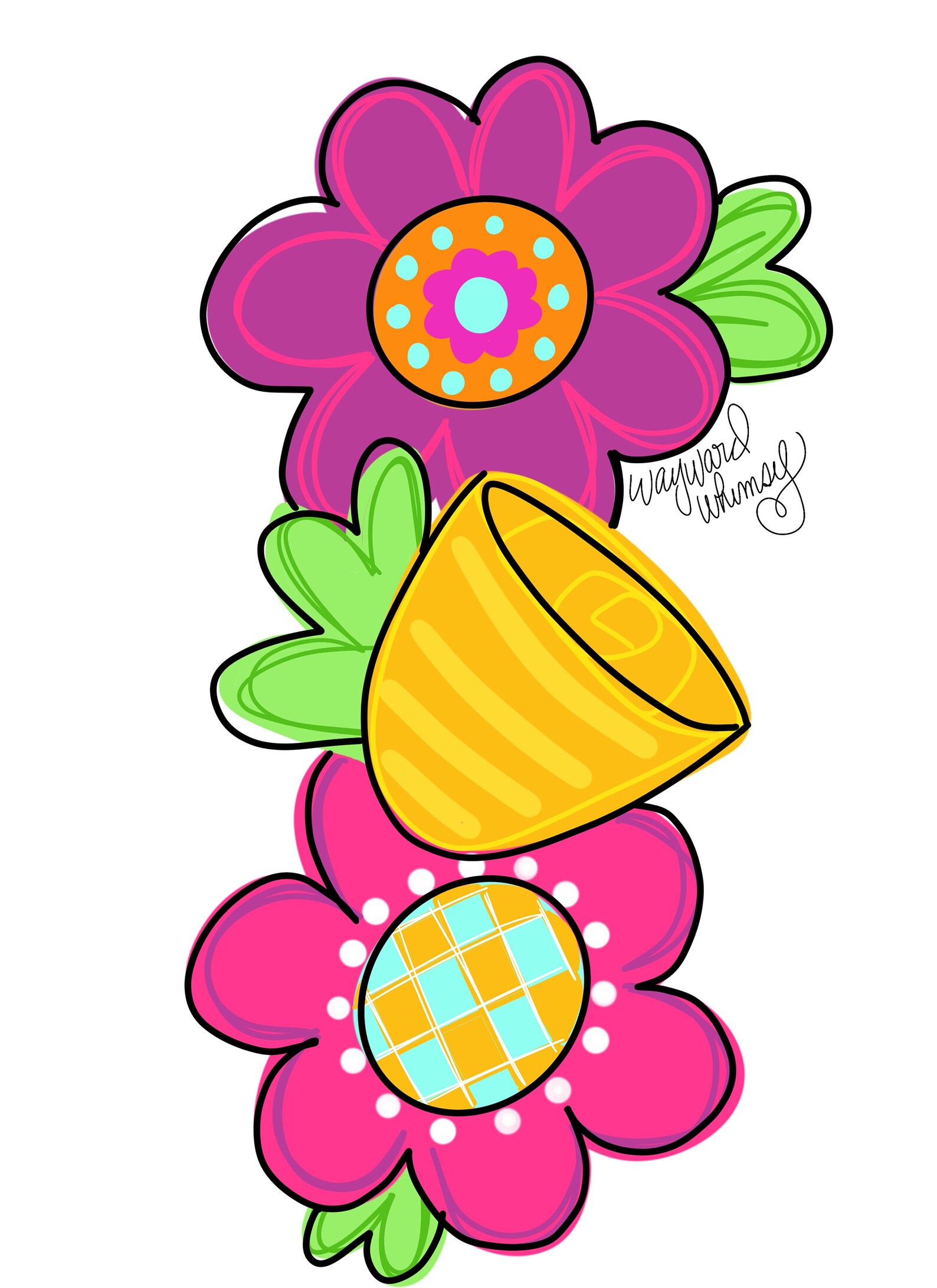 Stacked Flowers Door Hanger Downloadable File Printable | Etsy