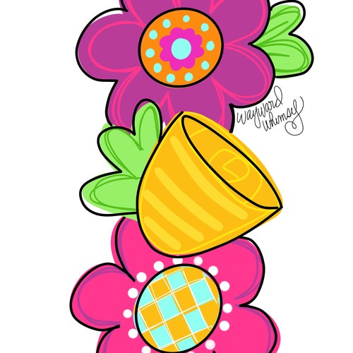 Stacked Flowers Door Hanger Downloadable File Printable - Etsy