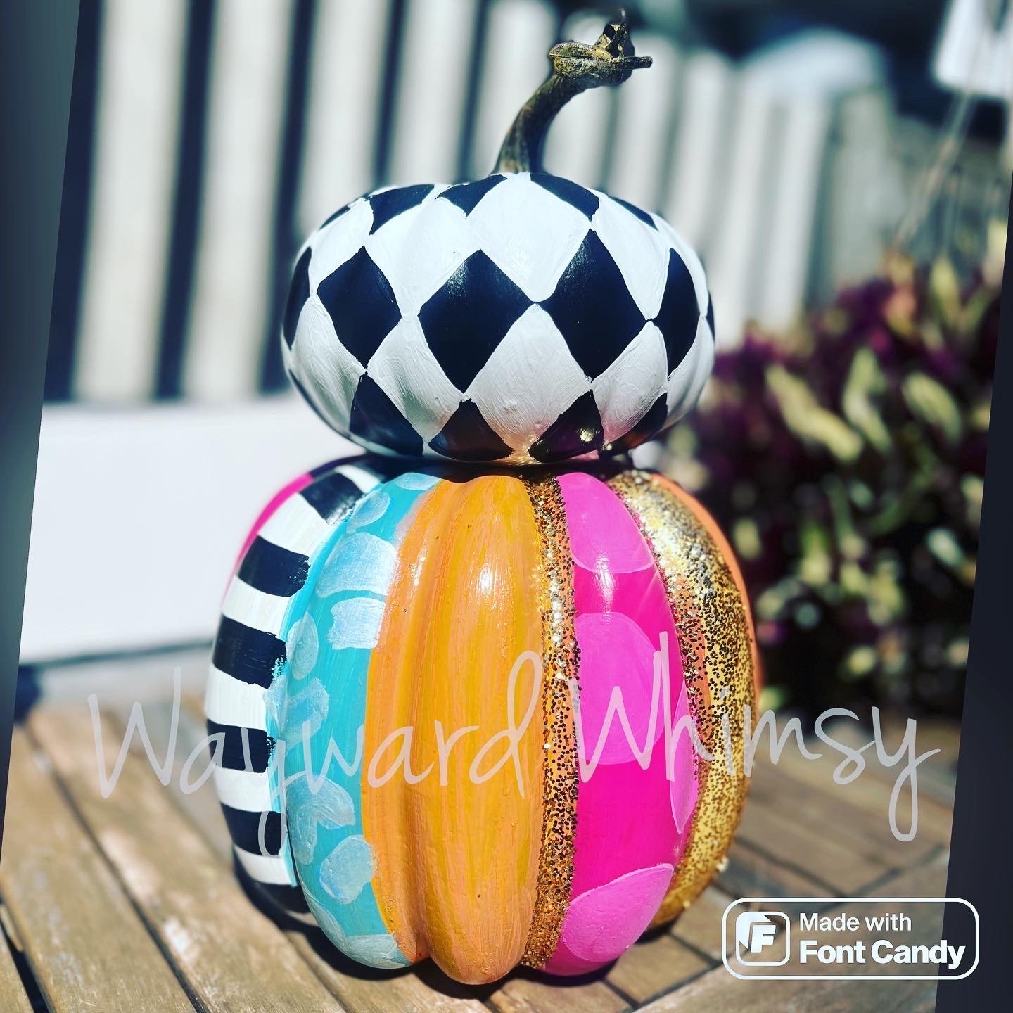 Hand Painted Faux Pumpkins - Stacking Pumpkins- Sold as a Stacked Set ...