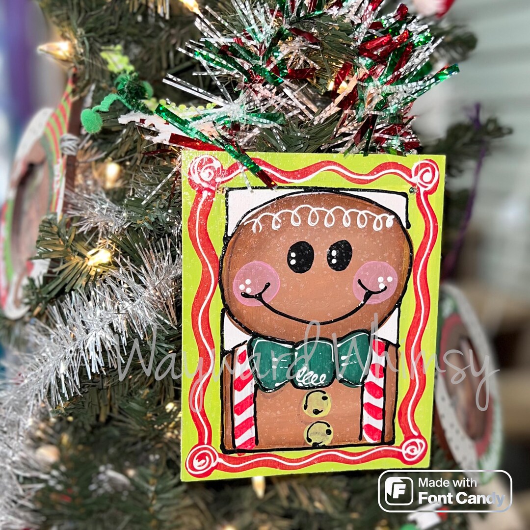 Gingerbread Man Christmas Wooden Christmas Ornament 7” - Etsy