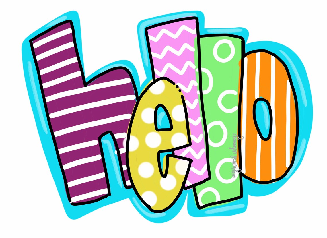 Hello Door Hanger Downloadable File Printable Template - Etsy