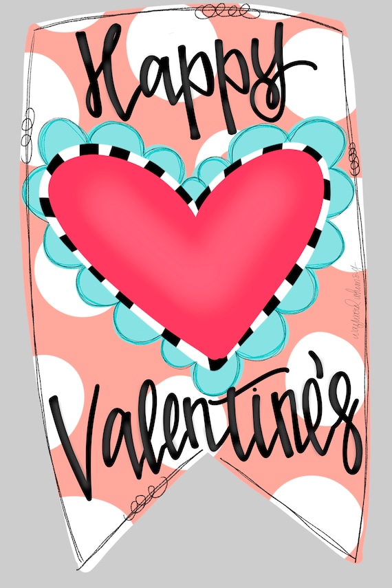 Happy Valentines Banner Door Hanger Downloadable File | Etsy