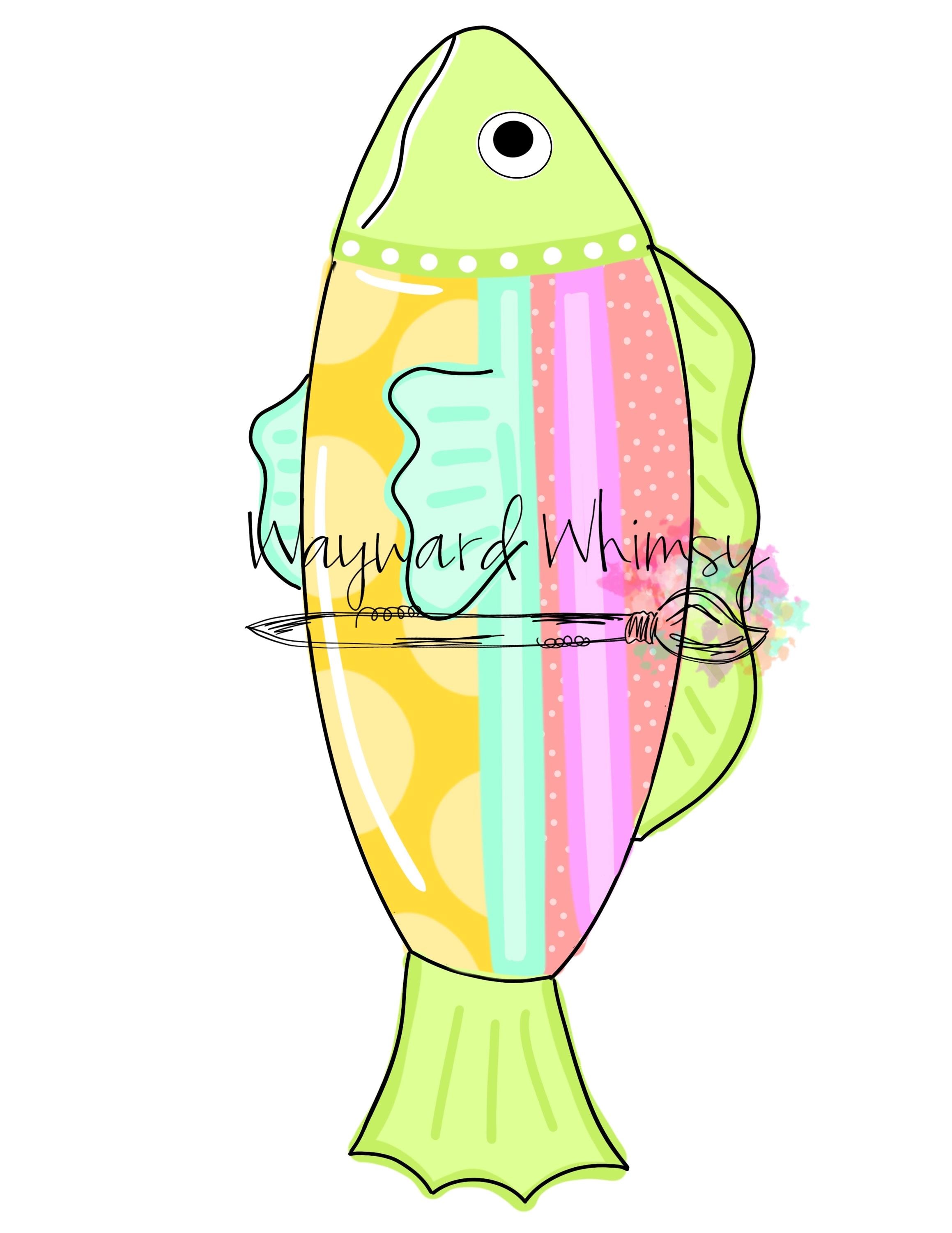 Fish Door Hanger Downloadable File Printable Template - Etsy