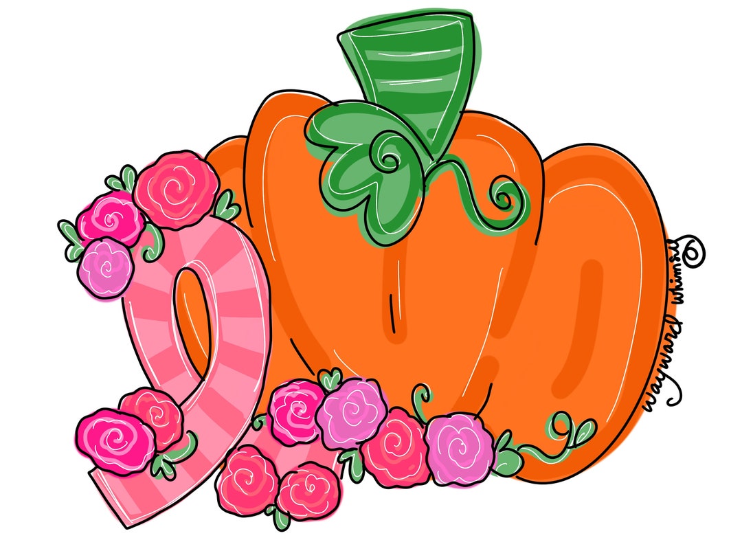 Breast Cancer Awareness Fall Pumpkin Door Hanger Downloadable File ...