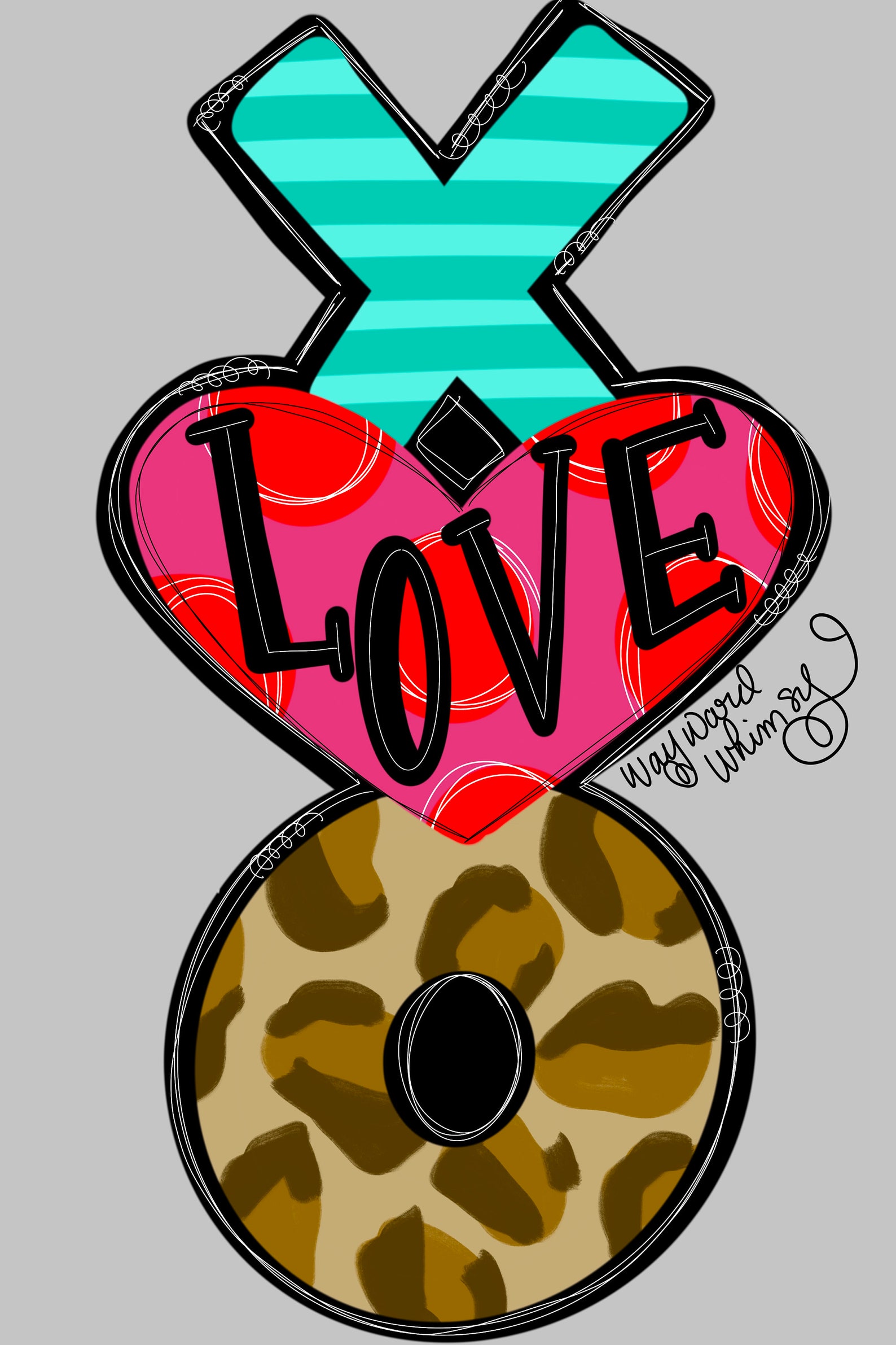 X Heart O Valentine's Day Door Hanger Downloadable File Printable ...