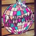 Disco Ball Welcome Sign Wood Cut Out Hanger - Etsy