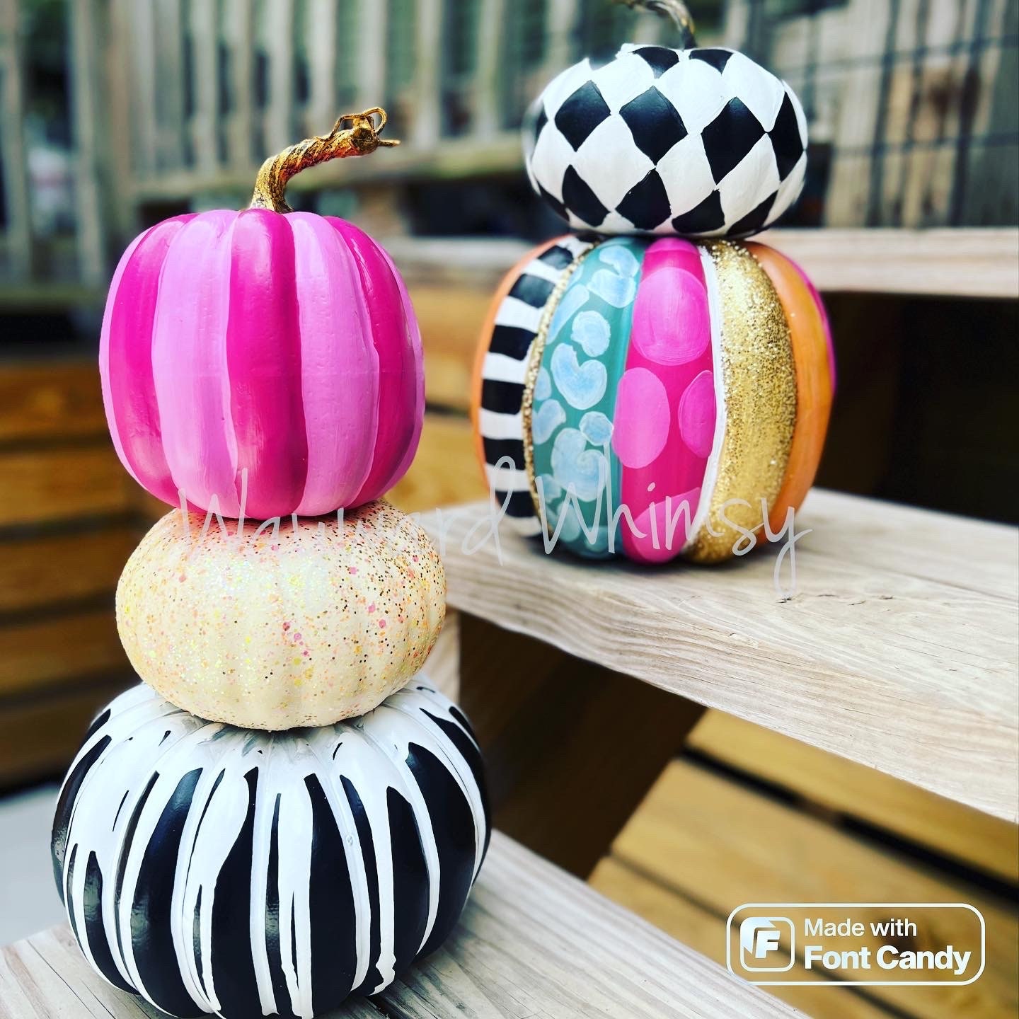 Hand Painted Faux Pumpkins - Stacking Pumpkins- Sold as a Stacked Set ...