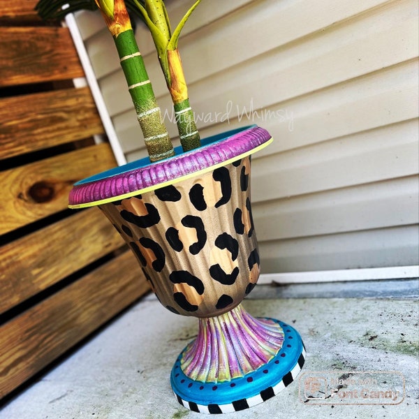 Black and White Planter Urn - Etsy