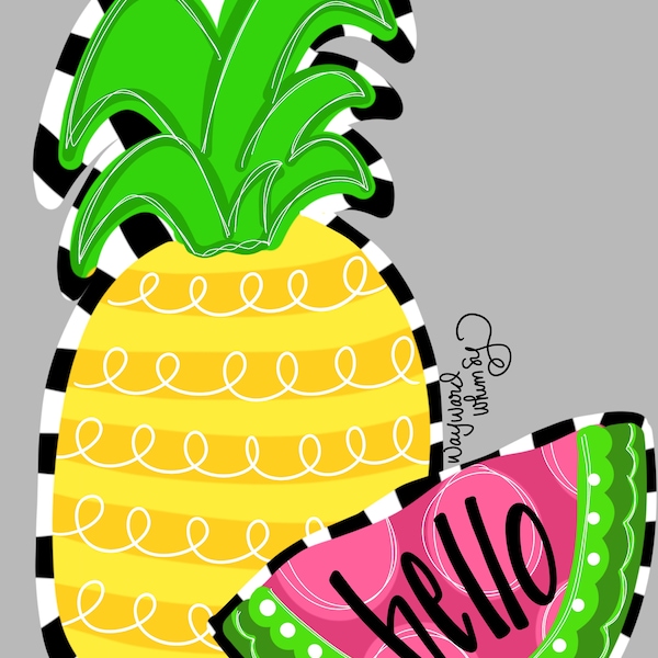 Watermelon Door Hangers Etsy