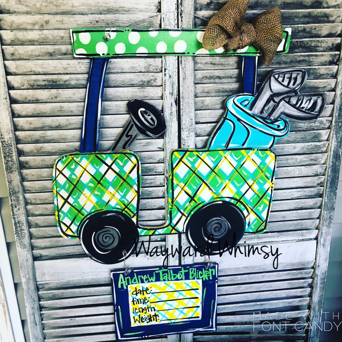 Golf Cart Wood Cut Out Hanger - Etsy