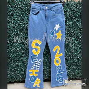 Handpainted Denim Jeans- You Customize- You Supply Jeans- Painted Jeans ...