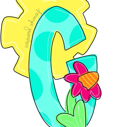 Spring Letter C Door Hanger Downloadable File Printable - Etsy