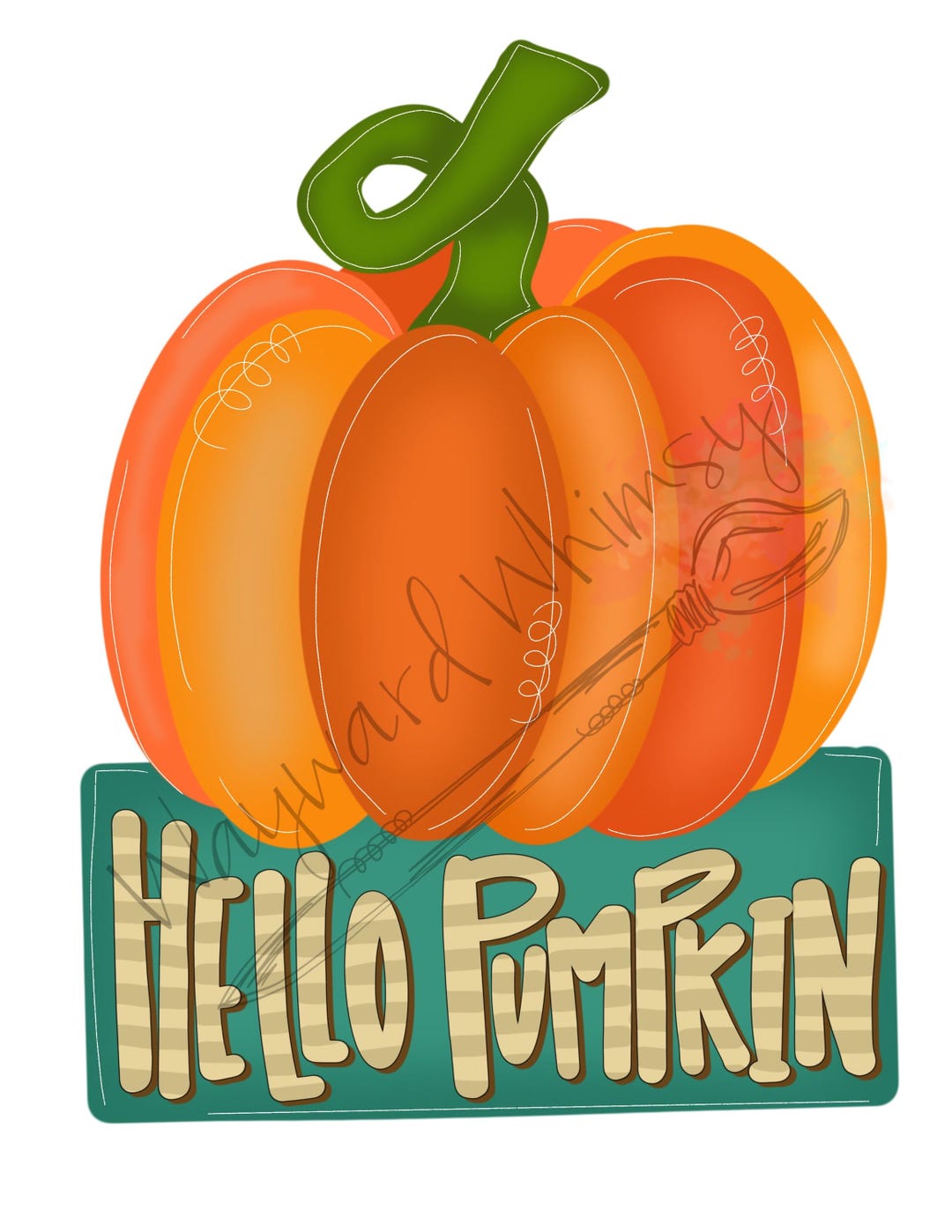 Hello Pumpkin Fall Halloween Door Hanger Downloadable File Printable ...