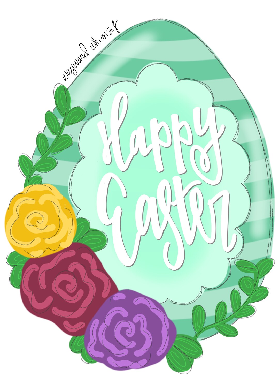 Happy Easter Egg Spring Door Hanger Downloadable File Printable ...