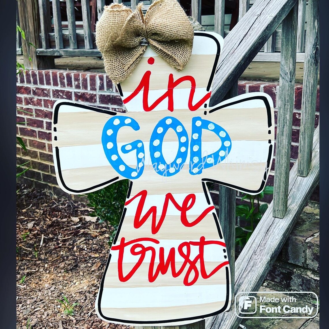 In God We Trust Cross Patriotic Wooden Door Hanger - Etsy