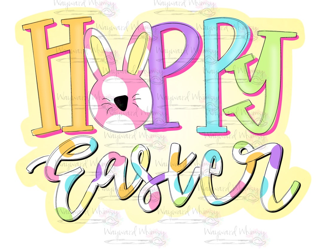 Hoppy Easter Bunny Rabbit- Happy Easter Door Hanger Downloadable File ...