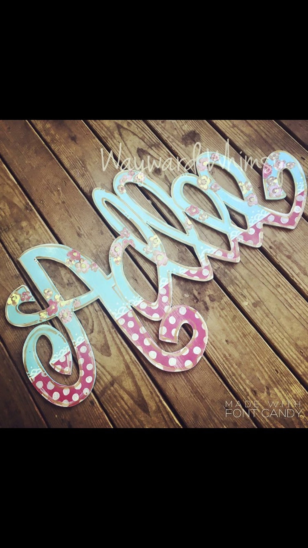 NAME SIGN Hand Drawn Cut & Painted - Etsy