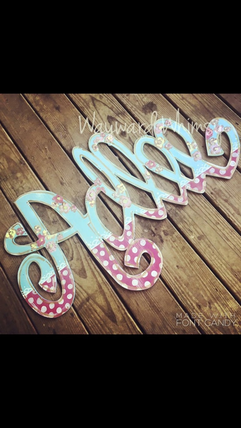 NAME SIGN- Hand Drawn, Cut & Painted! - Etsy