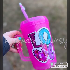 34 0z Mega Mug Hip Sip- Hot and Cold- With Lid and Straw- Vinyl Sticker ...