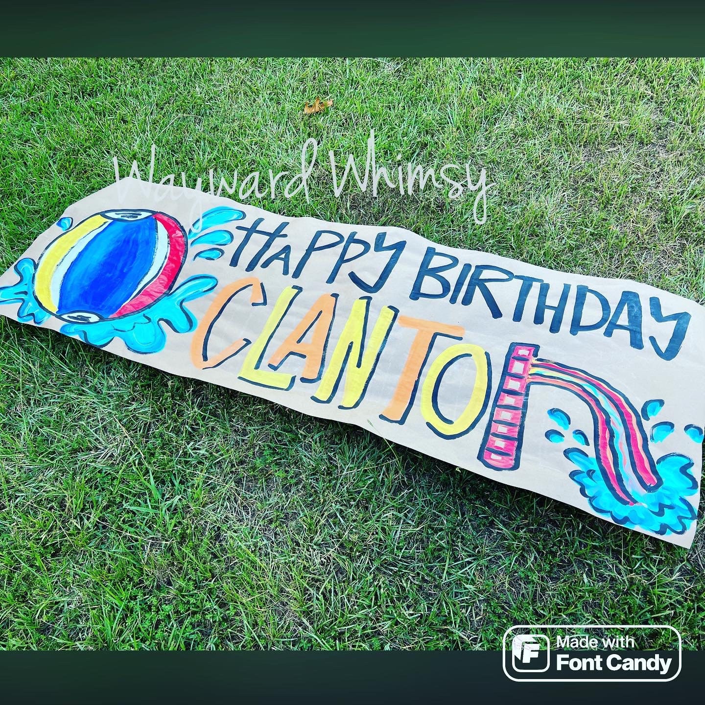 Hand Painted Custom Party Banner Birthday Banner Kraft Paper - Etsy