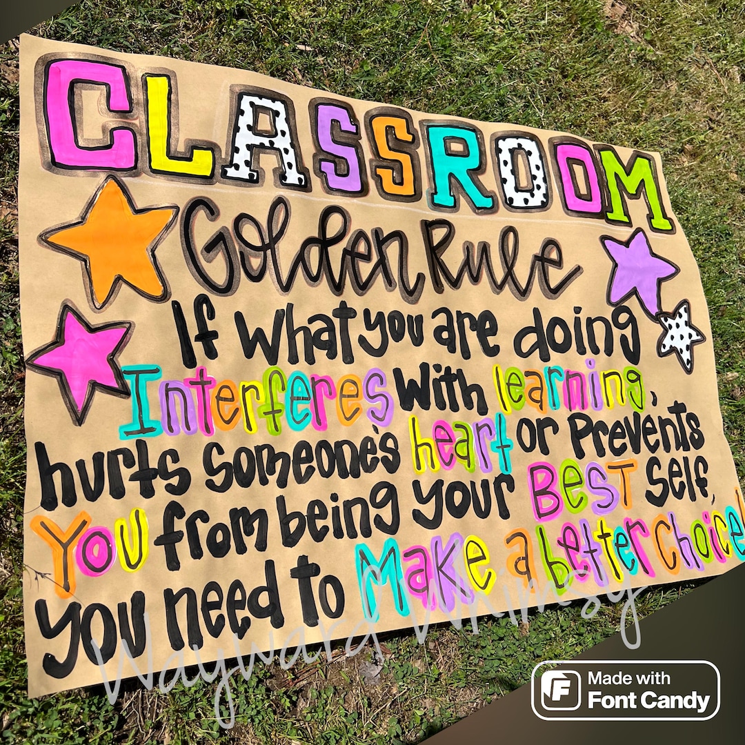Hand Painted Custom Classroom Decor- You Specify Theme- Kraft Paper ...