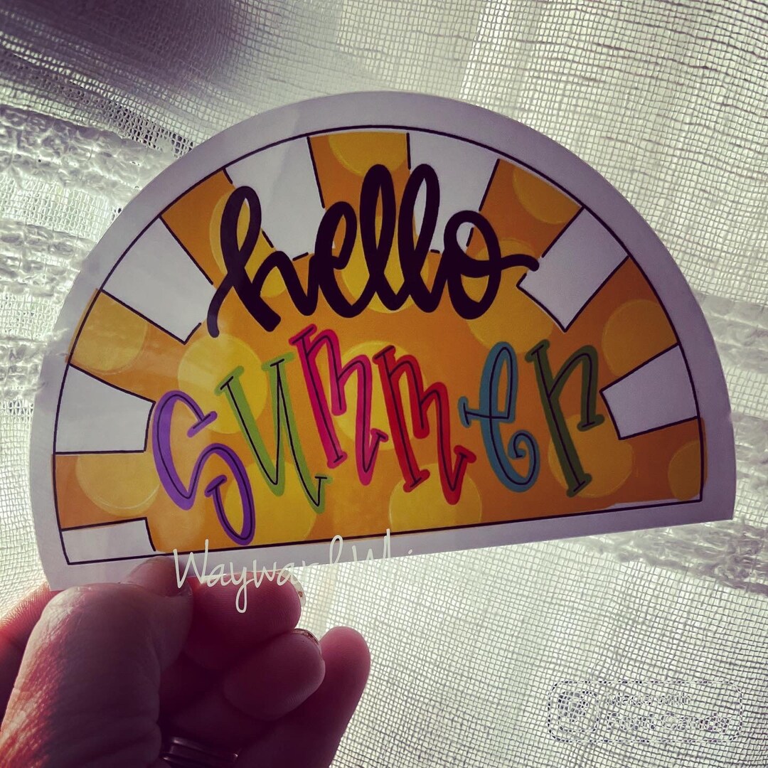 Hello Summer Sunshine Vinyl Sticker - Water and Fade Resistant ...