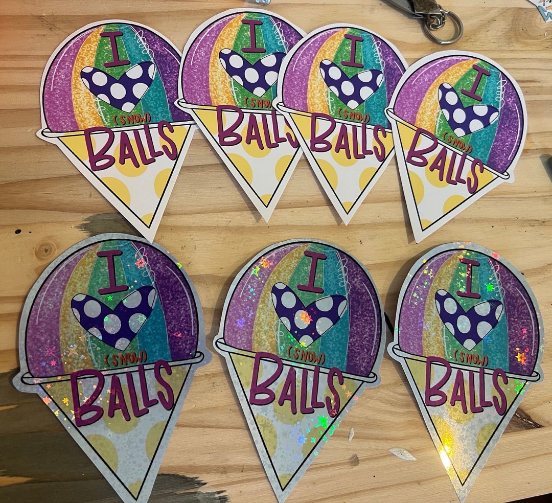 7 Piece I LOVE Snow BALLS - New Orleans- Nola Sticker Bundle ...