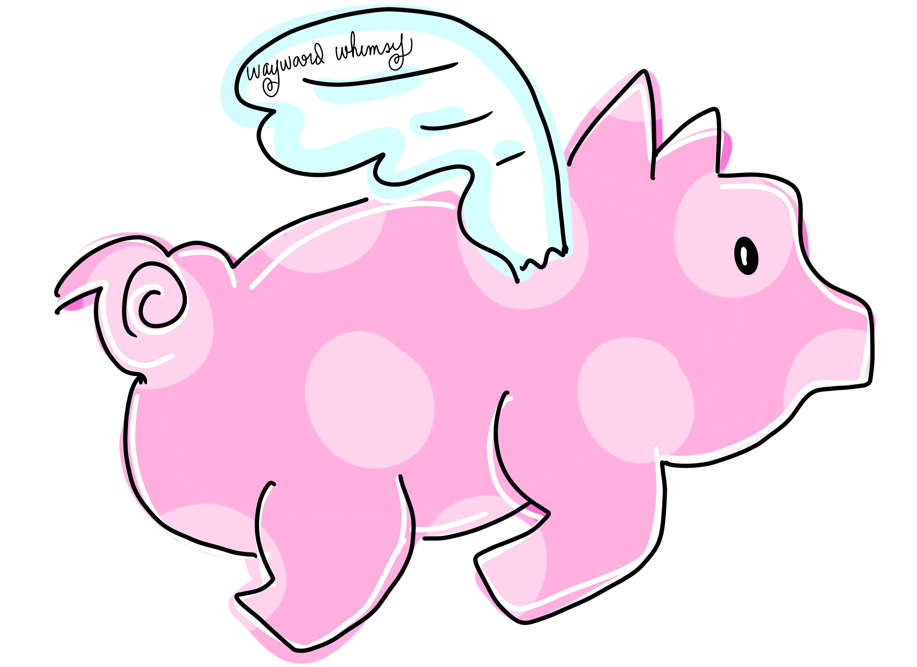 Flying Pig Door Hanger Downloadable File Printable Template - Etsy