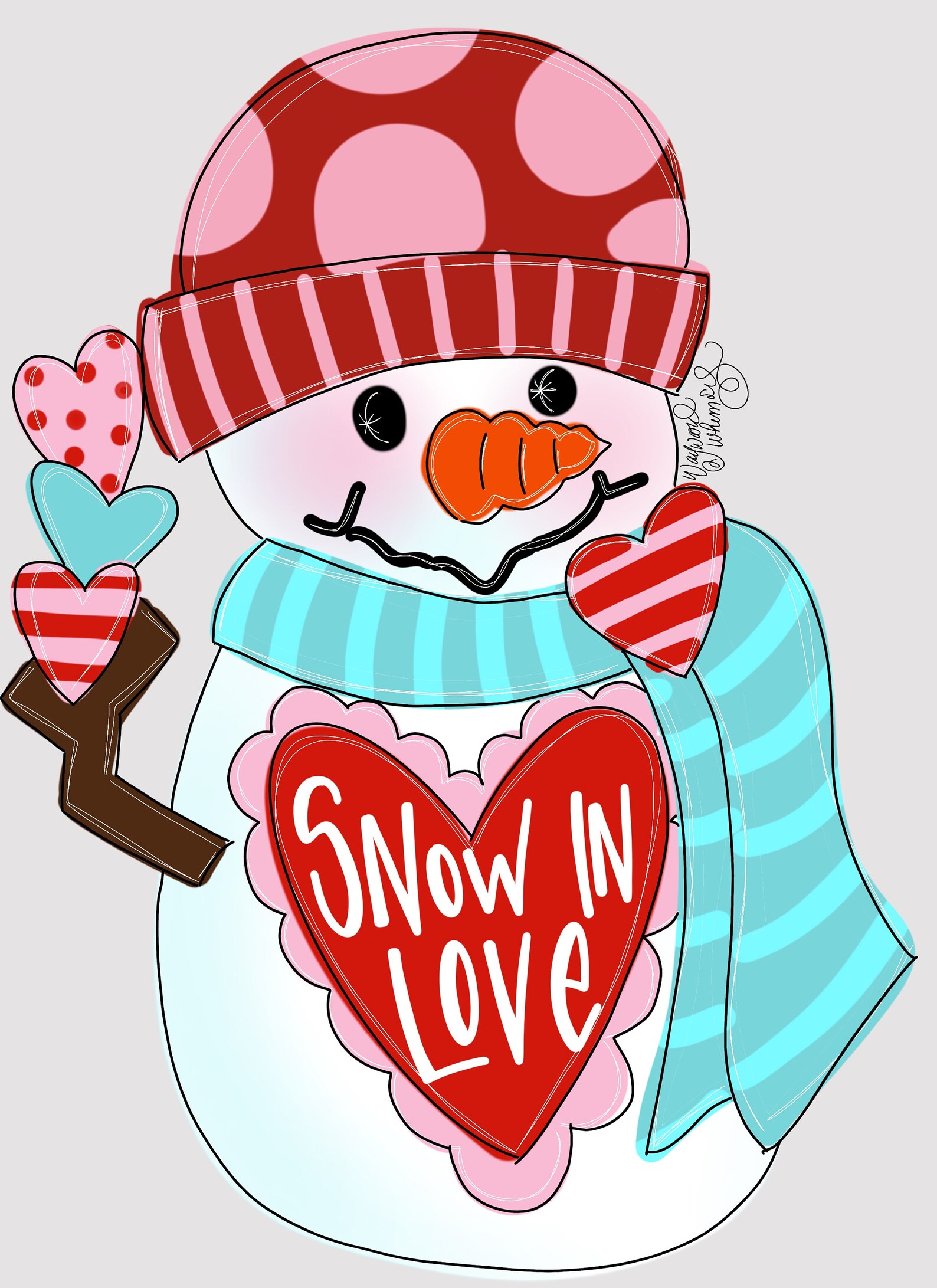Snow in Love Snowman Valentine Door Hanger Downloadable File - Etsy