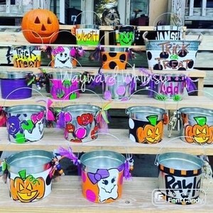 Personalized Tick or Treat Pails - Etsy