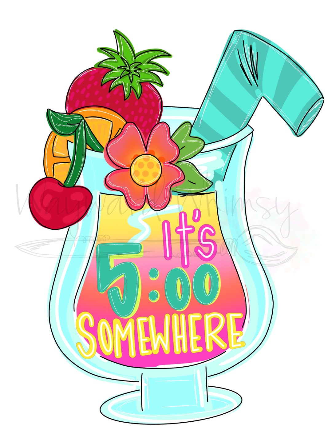 Fruity Drink Door Hanger Downloadable File Printable Template - Etsy