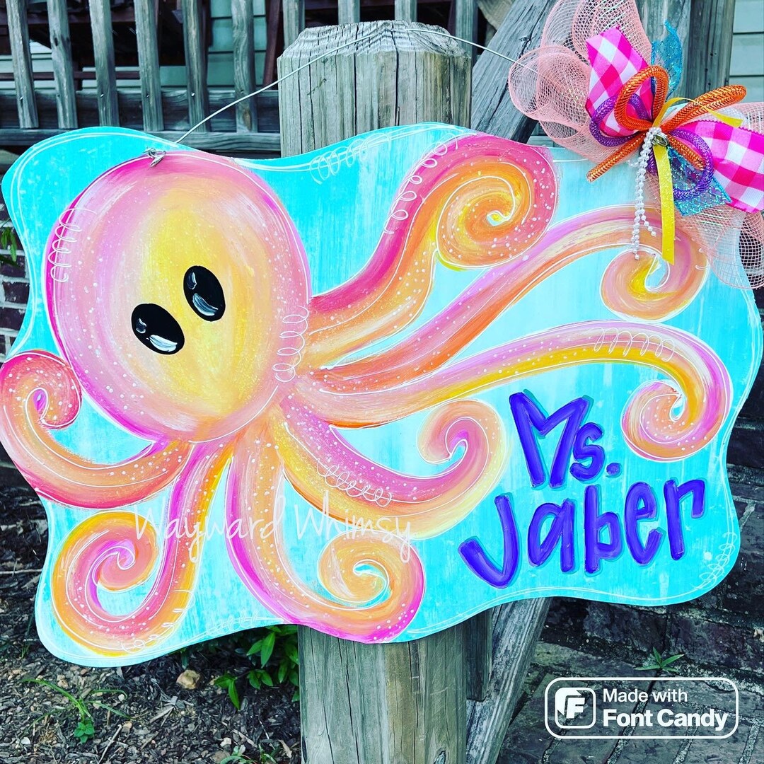 Octopus Wooden Door Hanger - Etsy