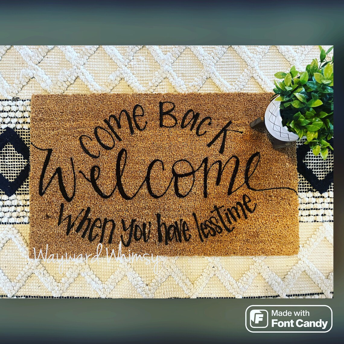 Handlettered Coir Doormat Custom With Your Name or Wording - Etsy