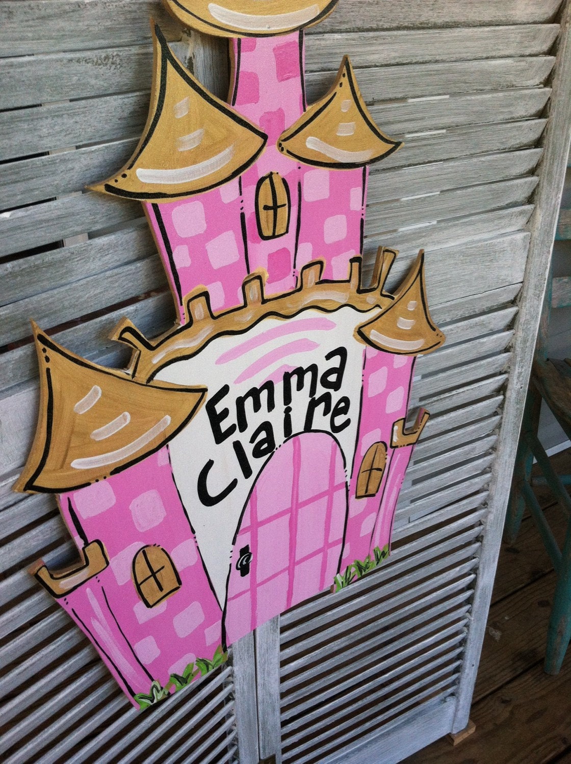 Princess castle Door Nursery Wood Cut Out Door Hanger you | Etsy