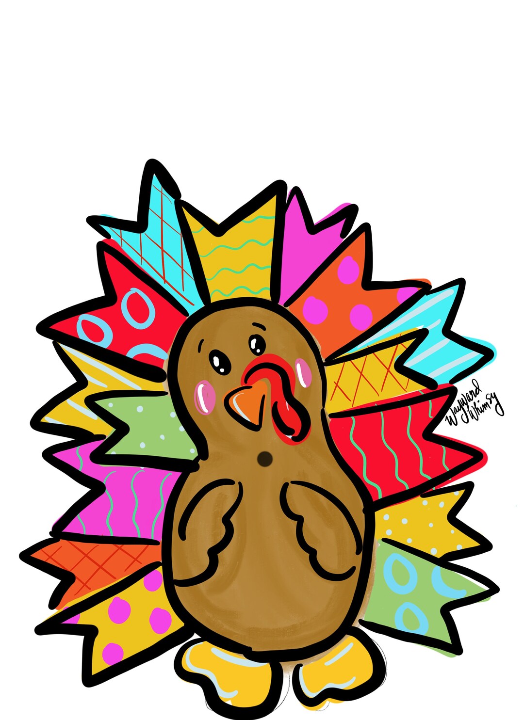 Funky Turkey Door Hanger Downloadable File Printable Template - Etsy