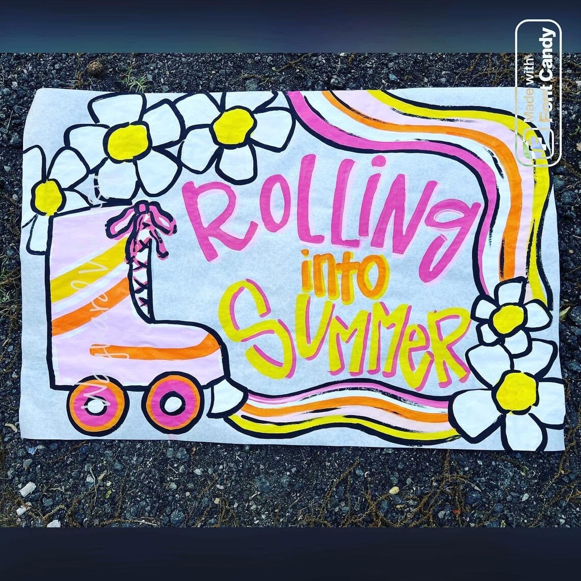 Hand Painted Custom Groovy Retro Rainbow Vibes Theme Birthday Banner ...