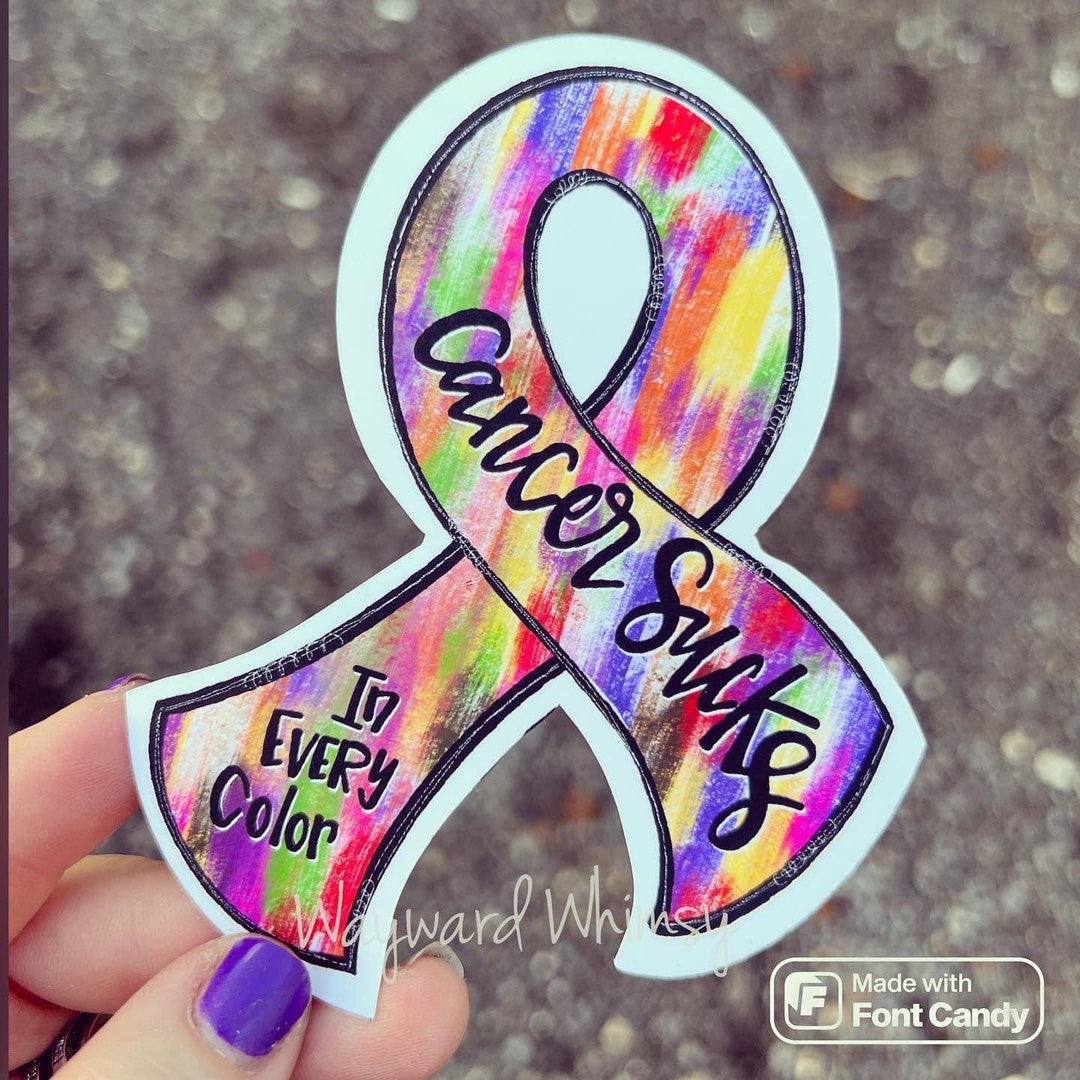 Cancer Sucks Awareness Vinyl Sticker - Water Resistant- Fade Resistant ...