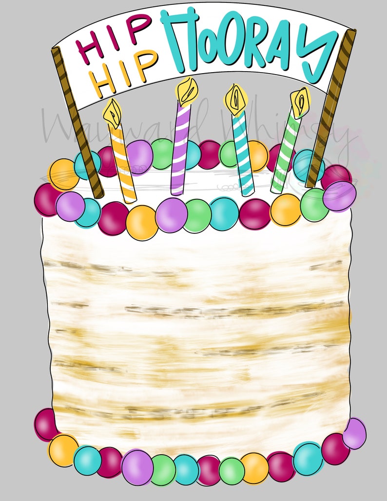 Hip Hip Hooray Birthday Cake- Welcome Door Hanger Downloadable File ...