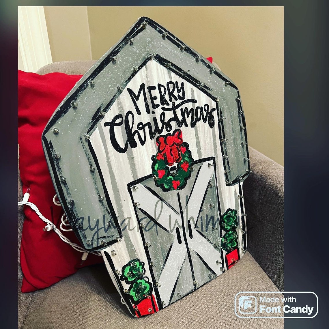 LIGHTED Christmas Farmhouse Barn Wooden Tree Topper - Etsy