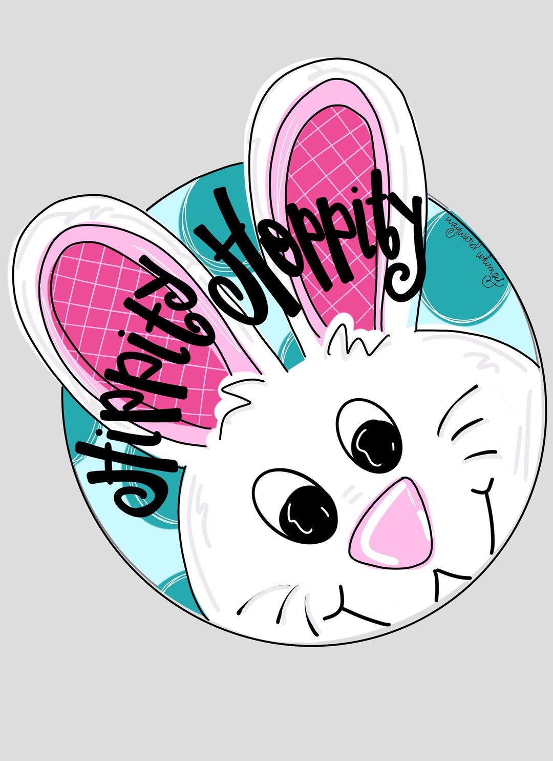 Hippity Hoppity Easter Bunny Door Hanger Downloadable File Printable ...