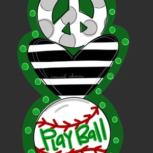 Peace Love Ball Baseball Softball Basketball Tennis Volleyball - Etsy