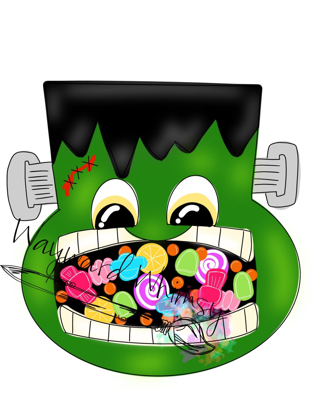 Frank Candy Mouth Halloween Door Hanger Downloadable File Printable ...