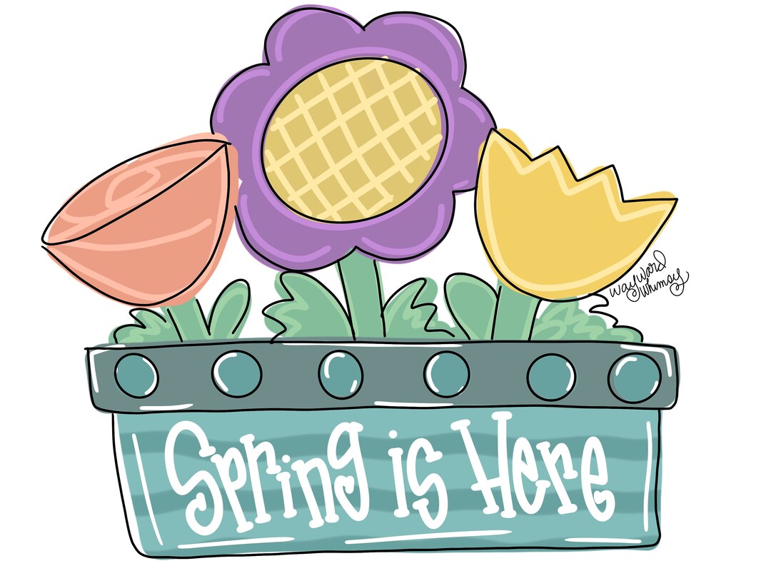 Spring Flower Box Door Hanger Downloadable File Printable Template - Etsy