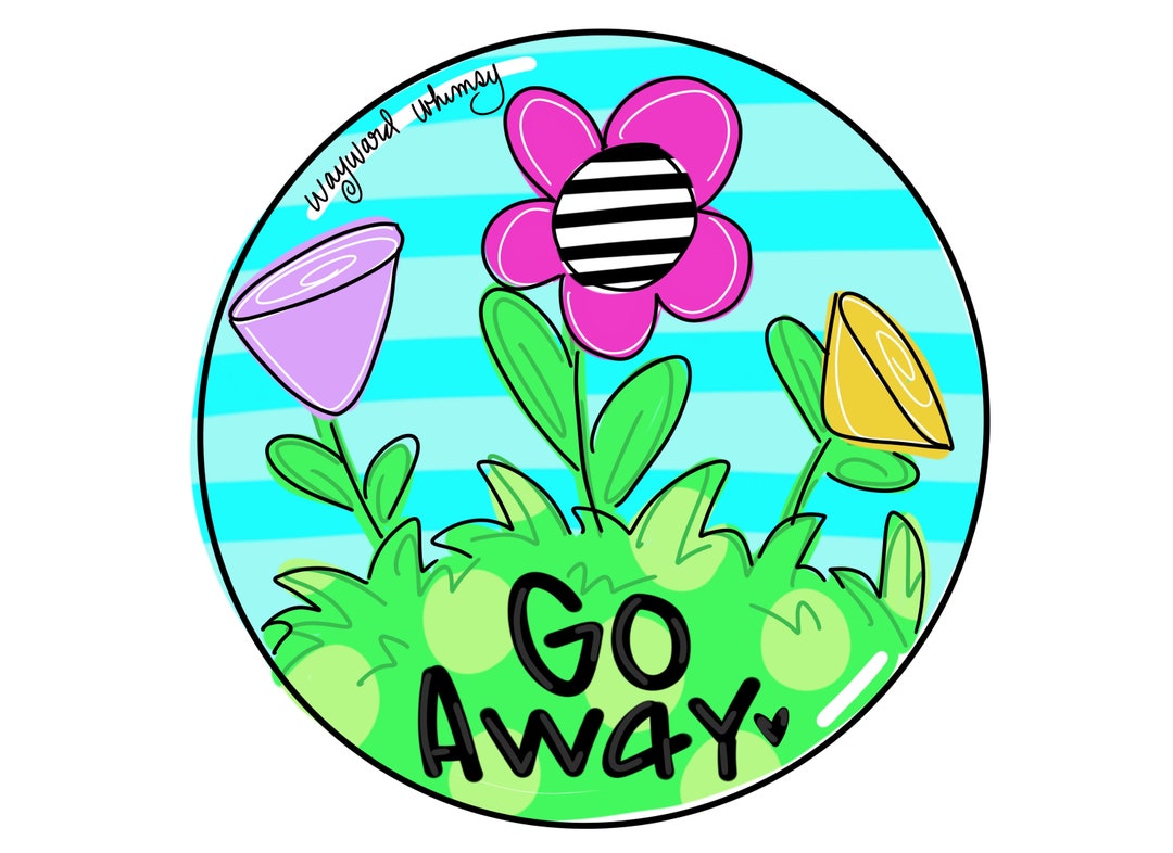 Spring Flowers Go Away Door Hanger Downloadable File Printable Template ...