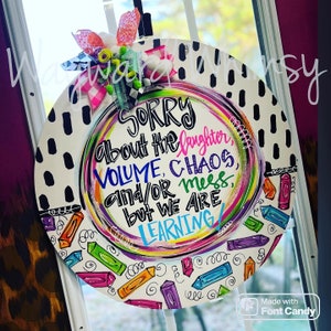 Abstract Wooden Teacher Cut Out Door Hanger - Etsy