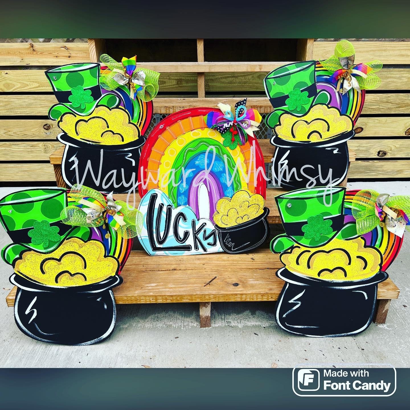 St. Patrick's Day Pot of Gold Wood Cut Out Door Hanger - Etsy