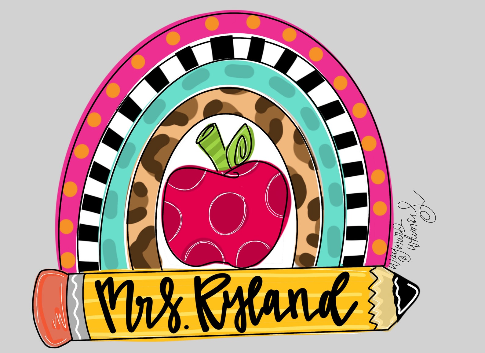 Teacher Rainbow Downloadable File Printable Template - Etsy