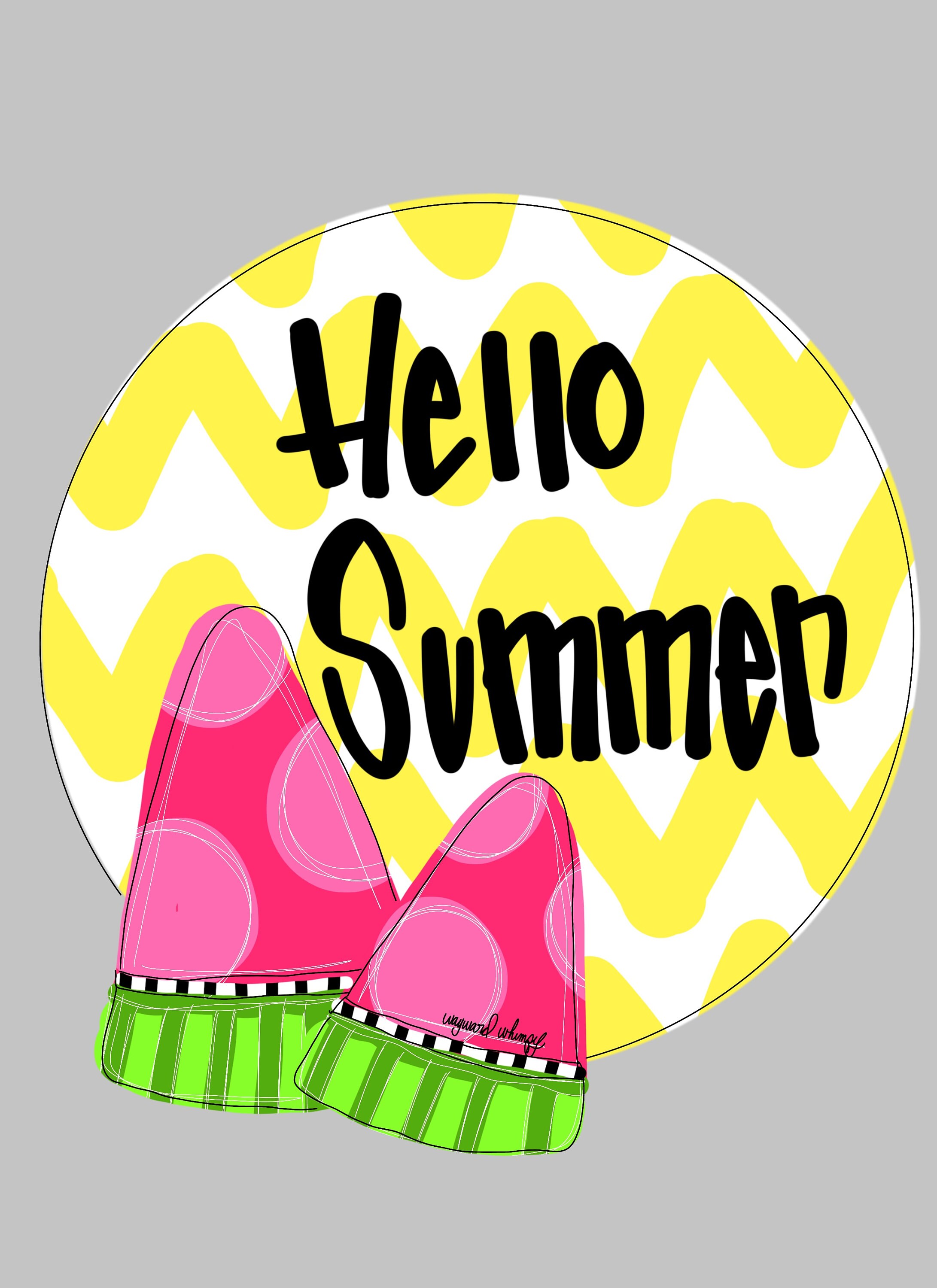 Watermelon Circle Hello Summer Sunshine Door Hanger Downloadable File ...