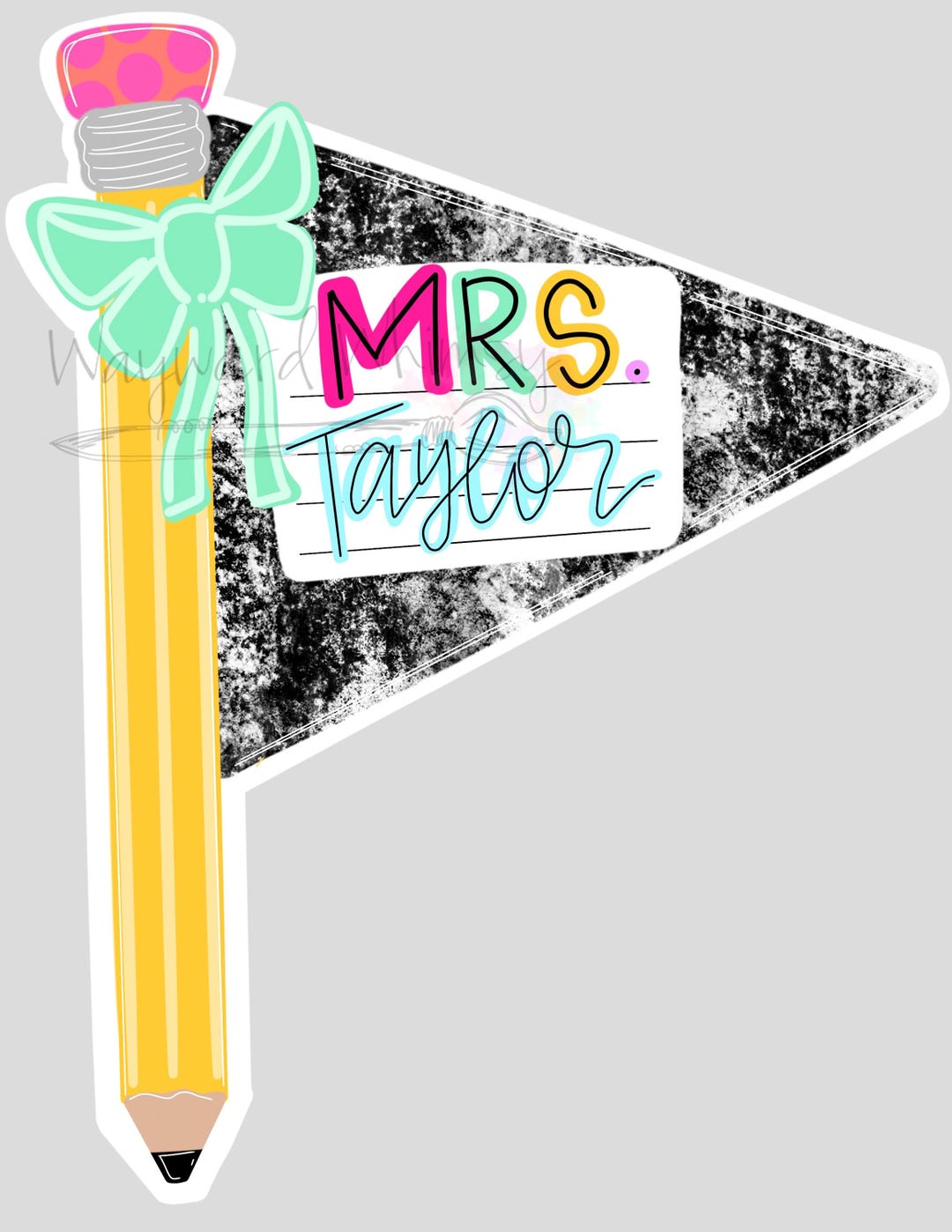 Pencil Pennant Flag Teacher Classroom Door Hanger Downloadable File ...